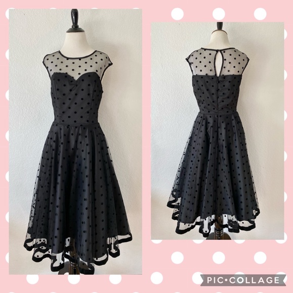 Collectif | Dresses | Collectif Vintage London Retro Black Polka Dot ...
